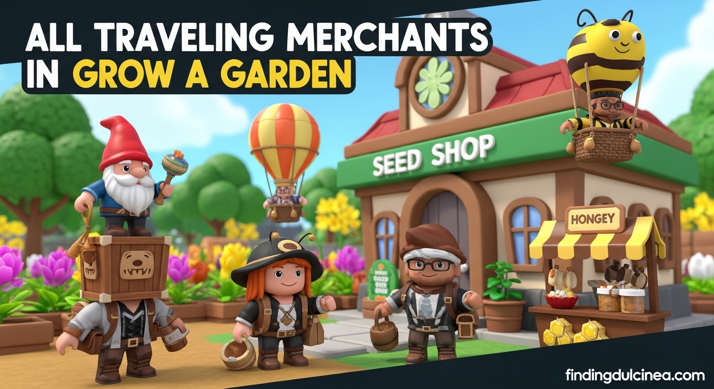 Grow a Garden: All 7 Traveling Merchants & Items Guide October[ cy]
