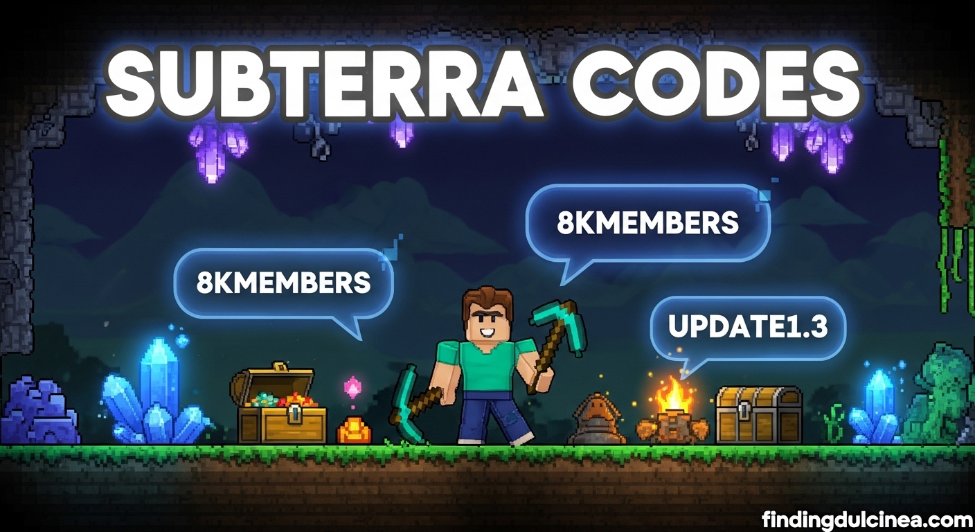 Roblox Subterra Codes December 2025 15+ Active FREE Rewards
